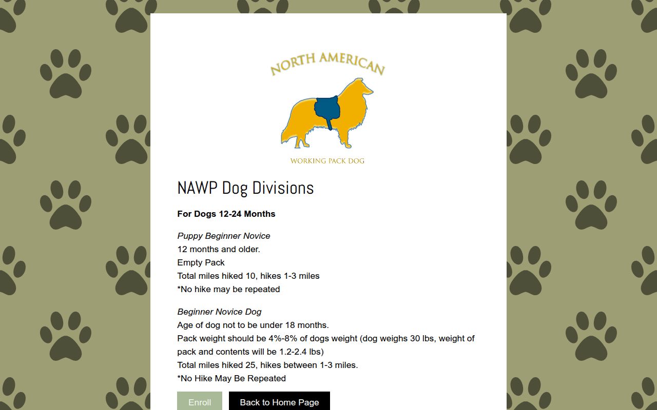 NAWP Dog Divisions